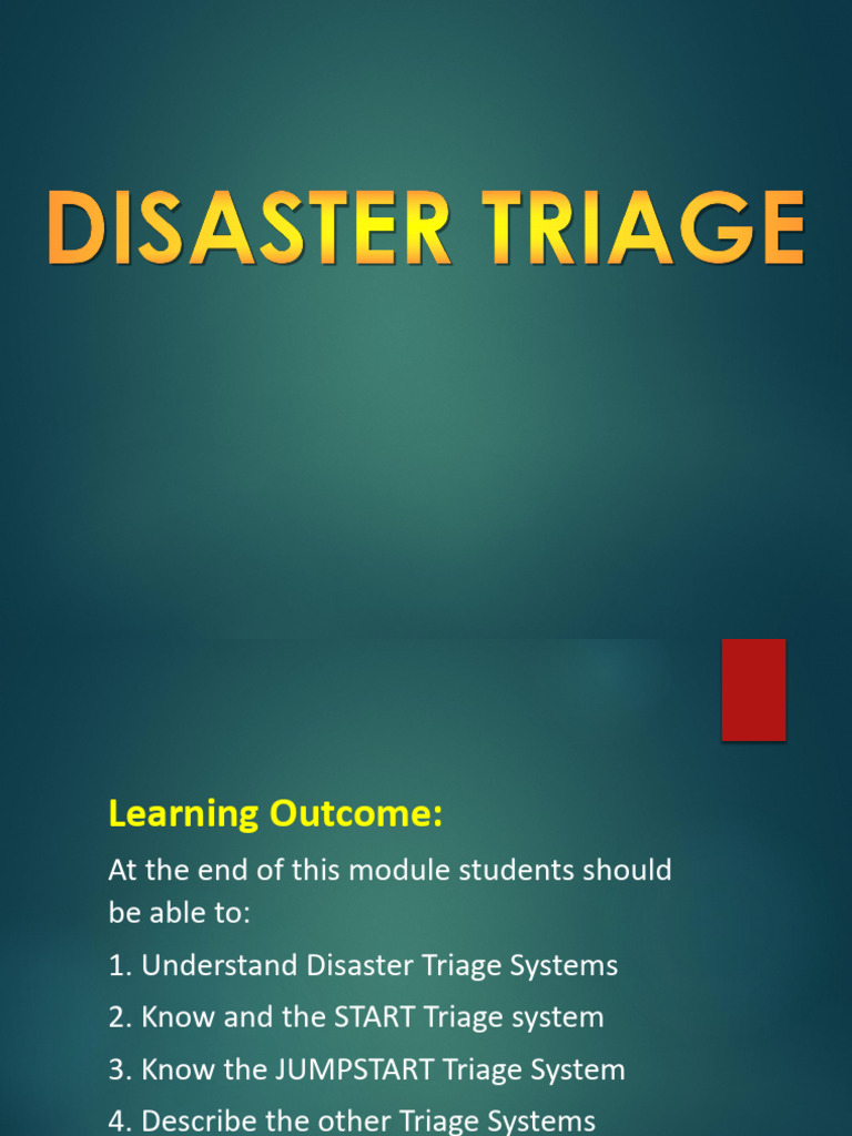 Disaster Triage System | PDF | Emergency Department | Health Care