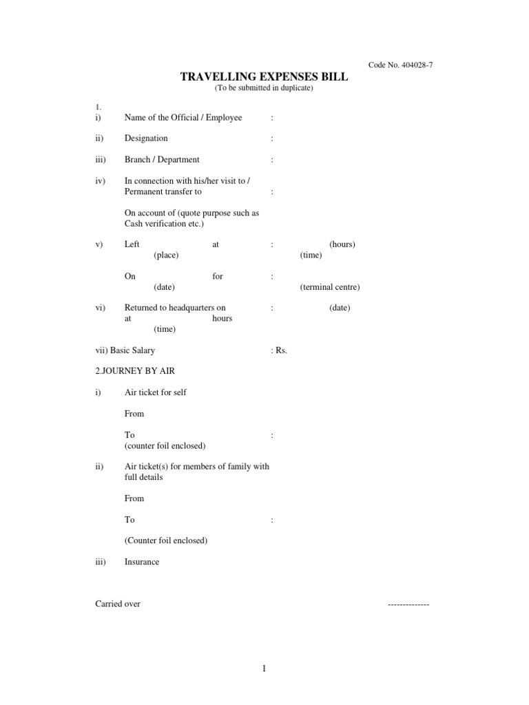 Microsoft Word - Permenant Transfer Bill | PDF | Per Diem | Transport