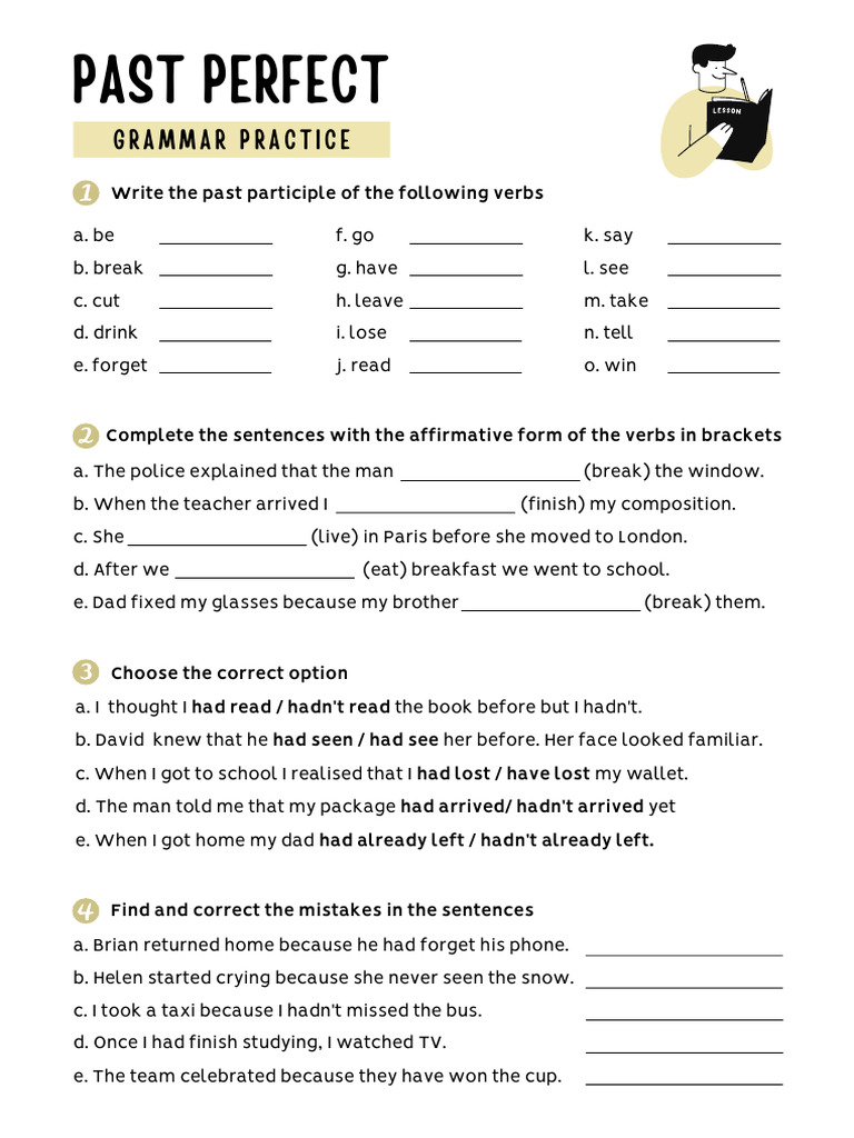 Past Perfect - Grammar Practice | PDF | Syntax | Language Mechanics