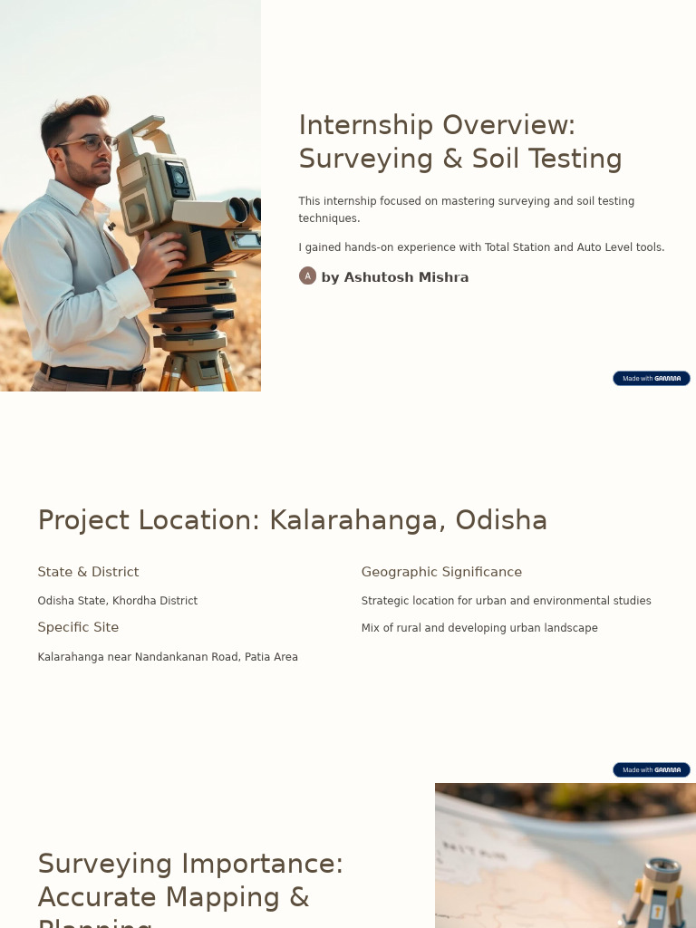Internship Overview Surveying and Soil Testing 2 | PDF