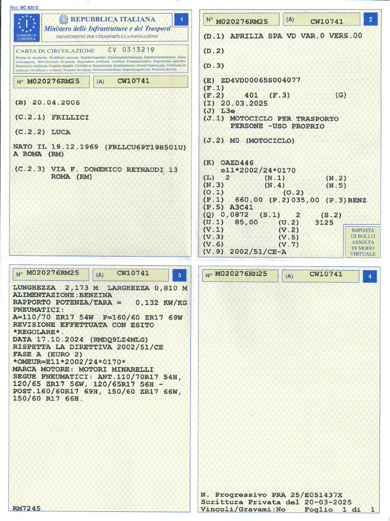 Libretto Fronte | PDF