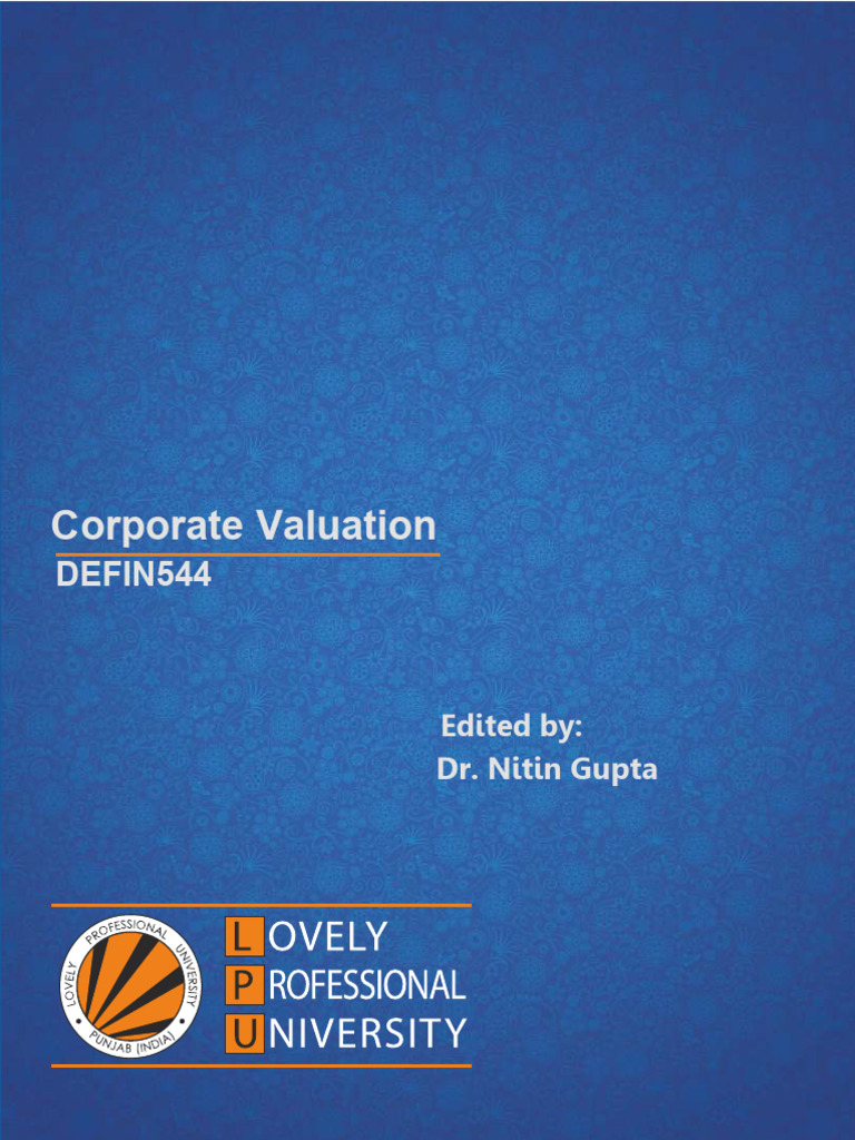 Efin544 Corporate Valuation | PDF | Valuation (Finance) | Business Valuation