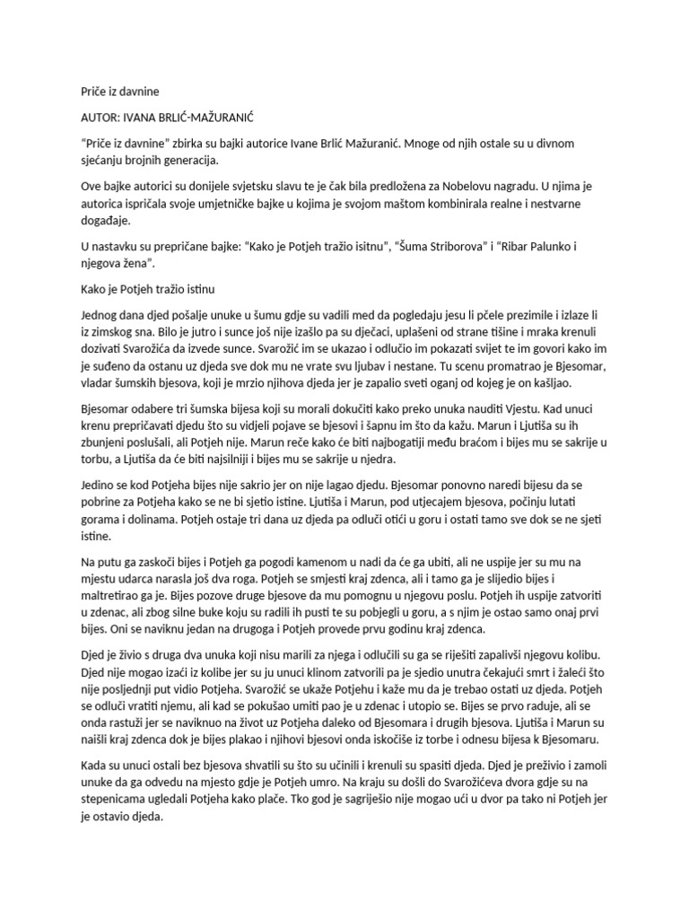 Priče Iz Davnine | PDF