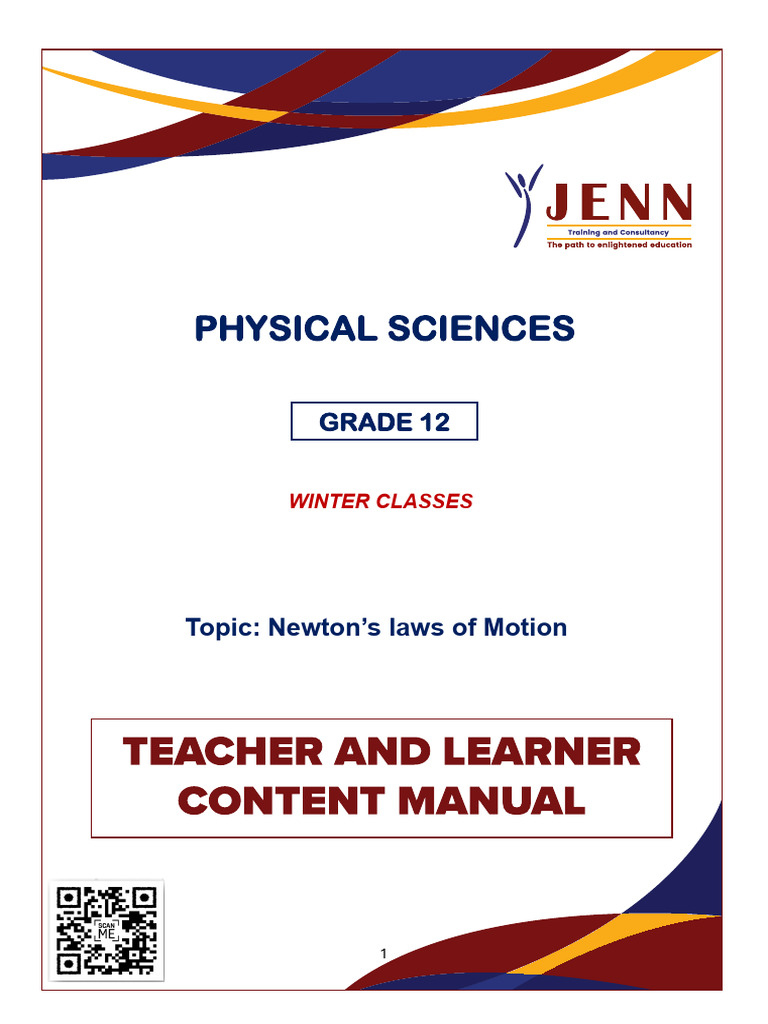 1.1. Physical Sciences Content Manual (Newton's Law of Motion) | PDF ...