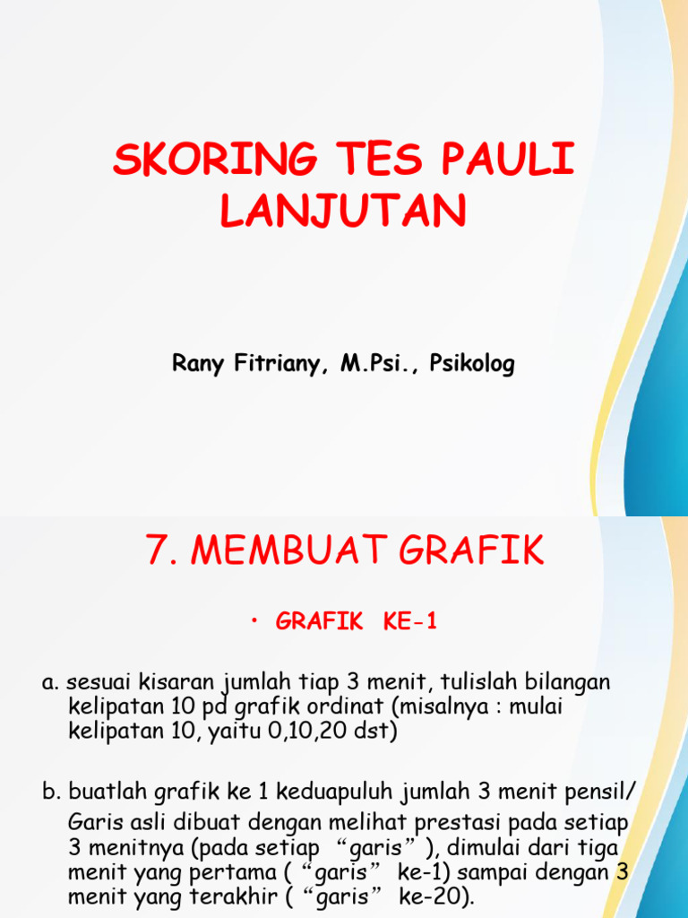 Skoring dan Grafik Tes Pauli | PDF