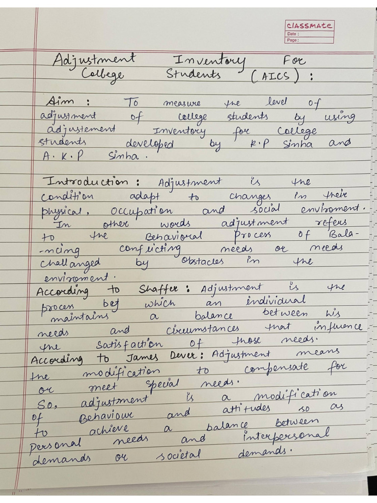Adjustment Inventory | PDF