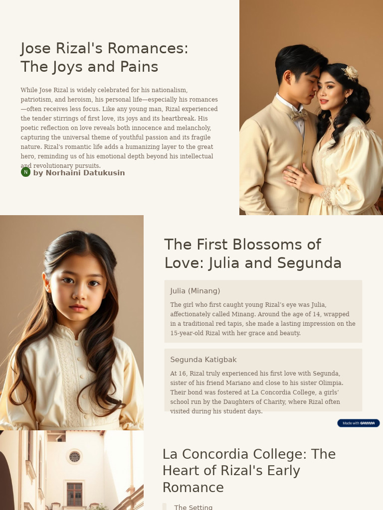 Jose Rizals Romances The Joys and Pains | PDF | Love