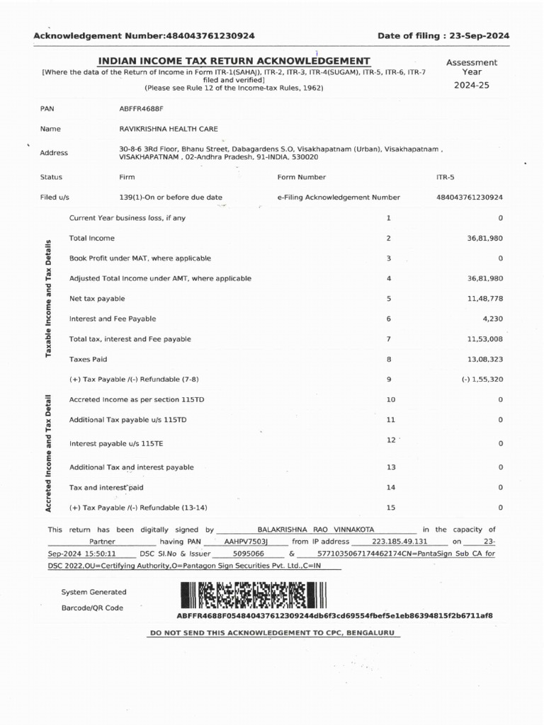 ITR 2023-2024 | PDF