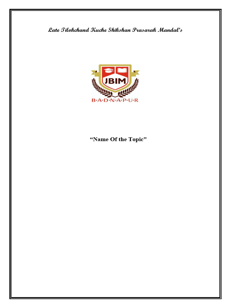 Project Report Starting 5 Pages MBA-1 | PDF | Master Of Business ...