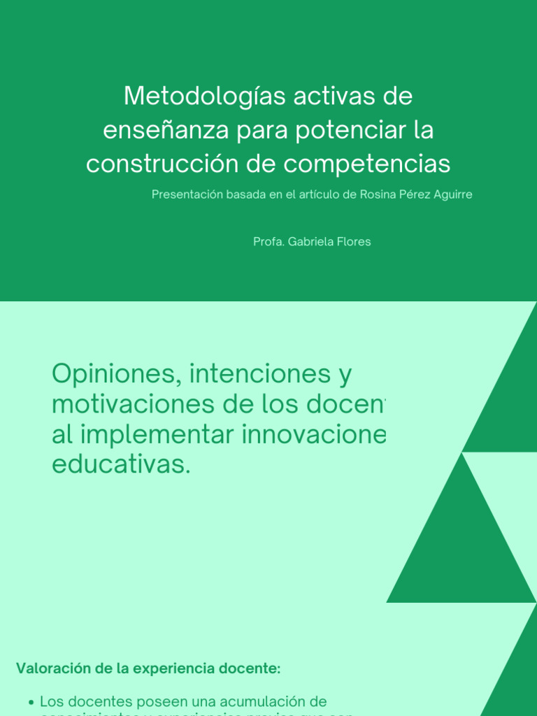 Metodologías Activas de Enseñanza para Potenciar La Construcción de Competencias - Presentación ...