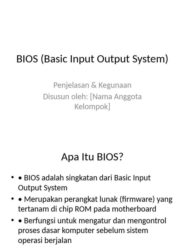 BIOS Penjelasan Kegunaan | PDF