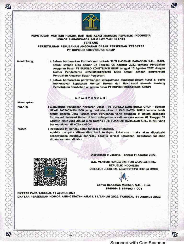 Ahu Perubahan BKG | PDF