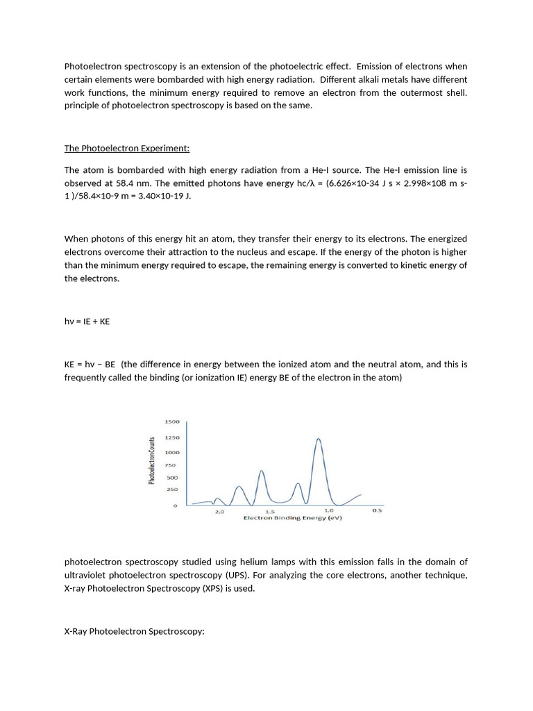 Photoelectron Spectros | PDF | Photoelectric Effect | X Ray ...