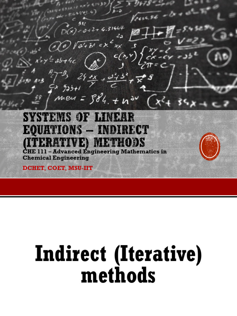 Iterative Methods in Engineering Math | PDF | System Of Linear ...
