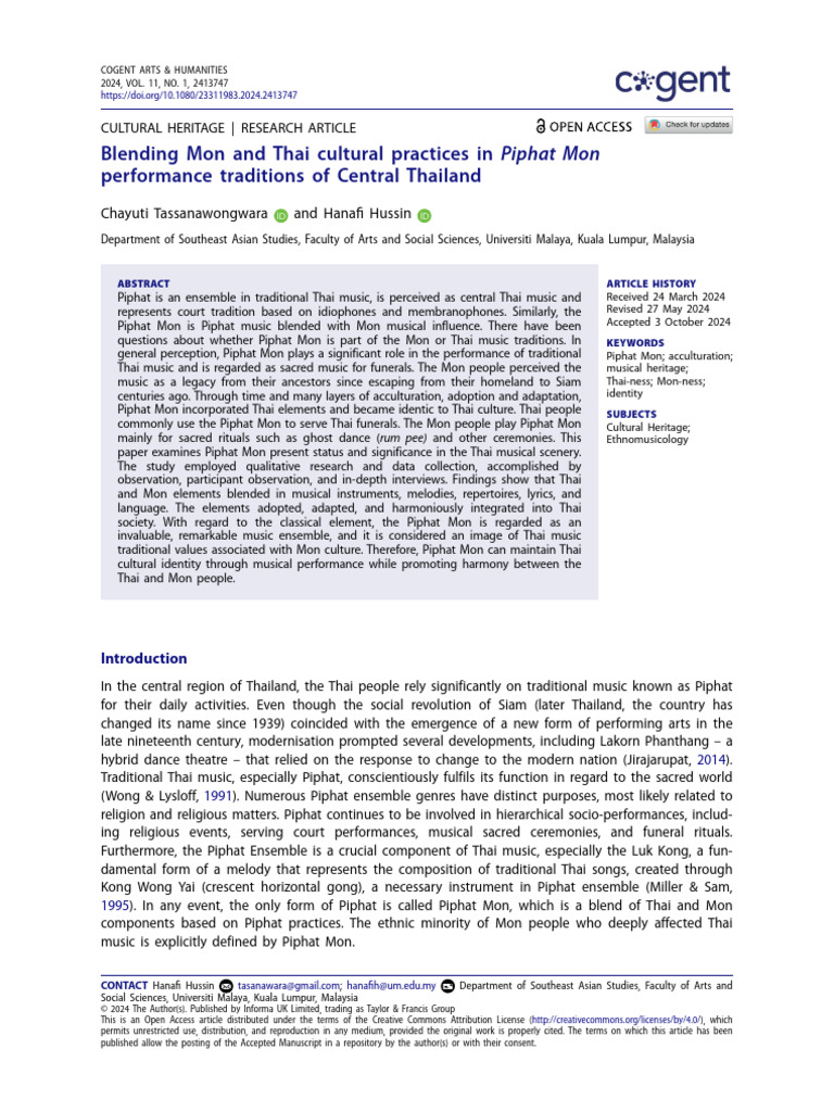 Blending_Mon_and_Thai_cultural_practices_in_Piphat | PDF | Thailand