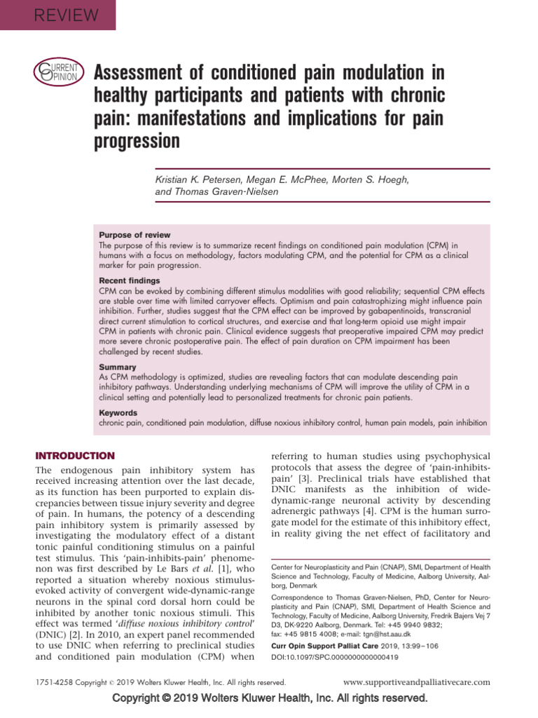 Assessment of Conditioned Pain Modulation in Pacientes Saudáveis e CP ...