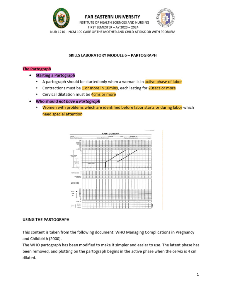 Partograph Guidelines for Labor Management | PDF | Childbirth | Motherhood