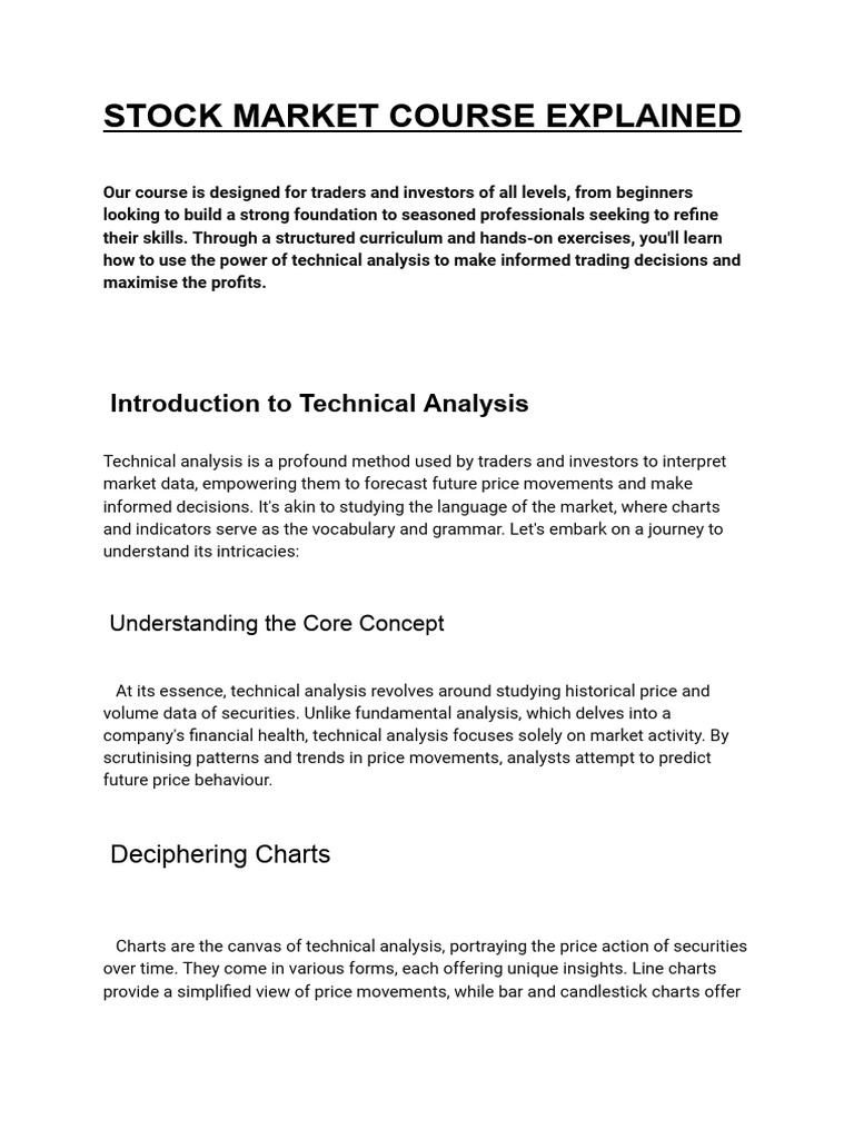 Stock Market Technical Analysis Course | PDF | Market Trend | Technical ...