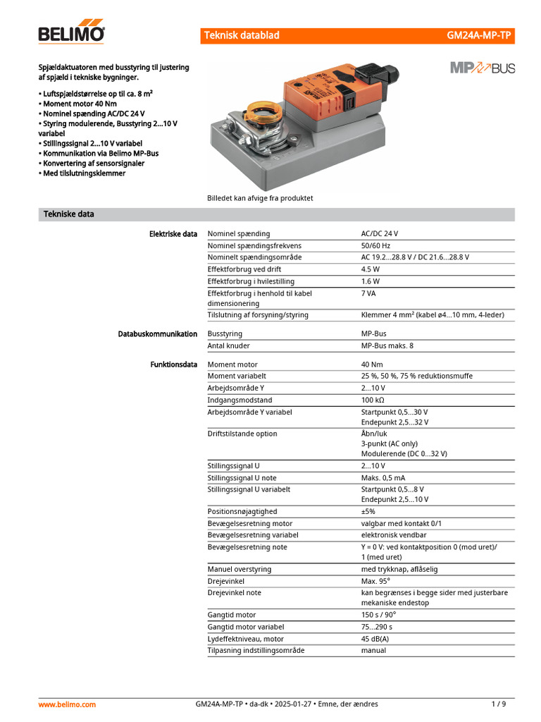 belimo_GM24A-MP-TP_datasheet_da-dk | PDF