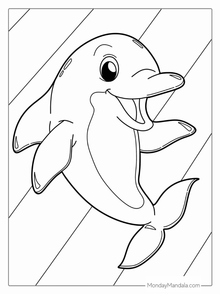 Easy-Coloring-Sheet-For-Dolphin-For-Preschoolers | PDF