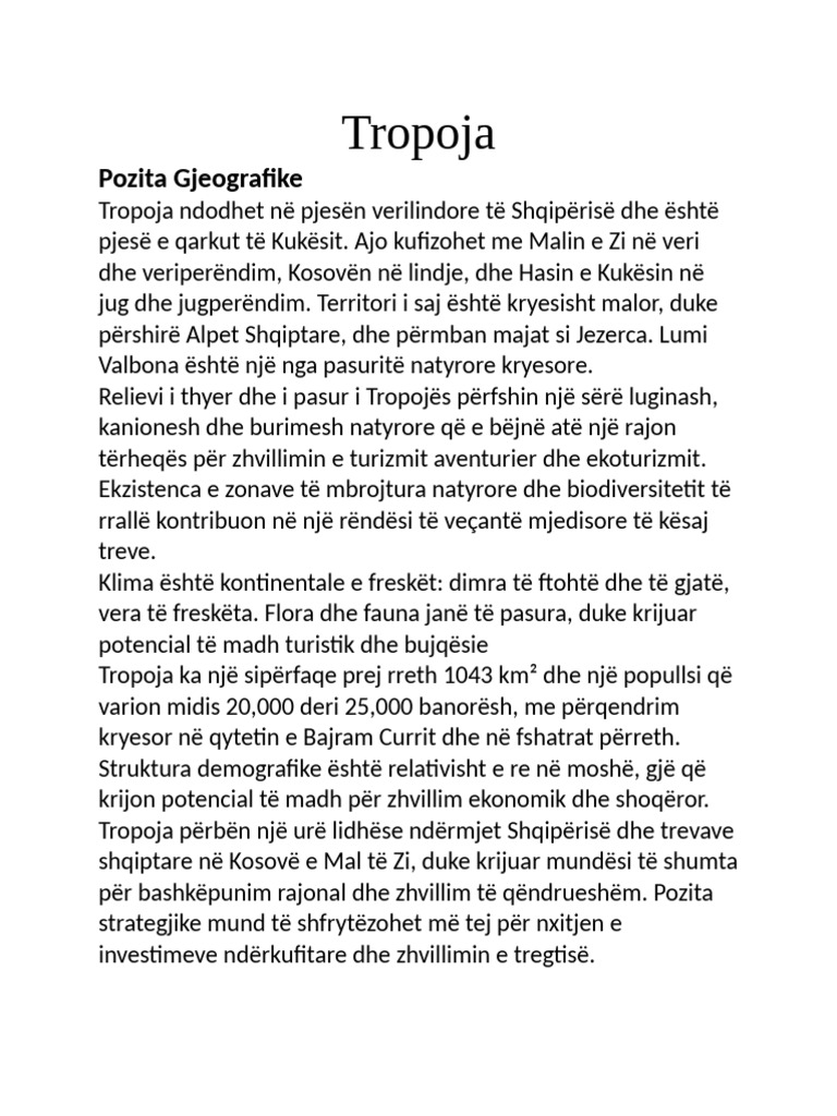 Tropoja | PDF