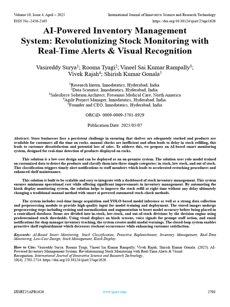 AI-Powered Inventory Management System: Revolutionizing Stock Monitoring With Real-Time Alerts ...