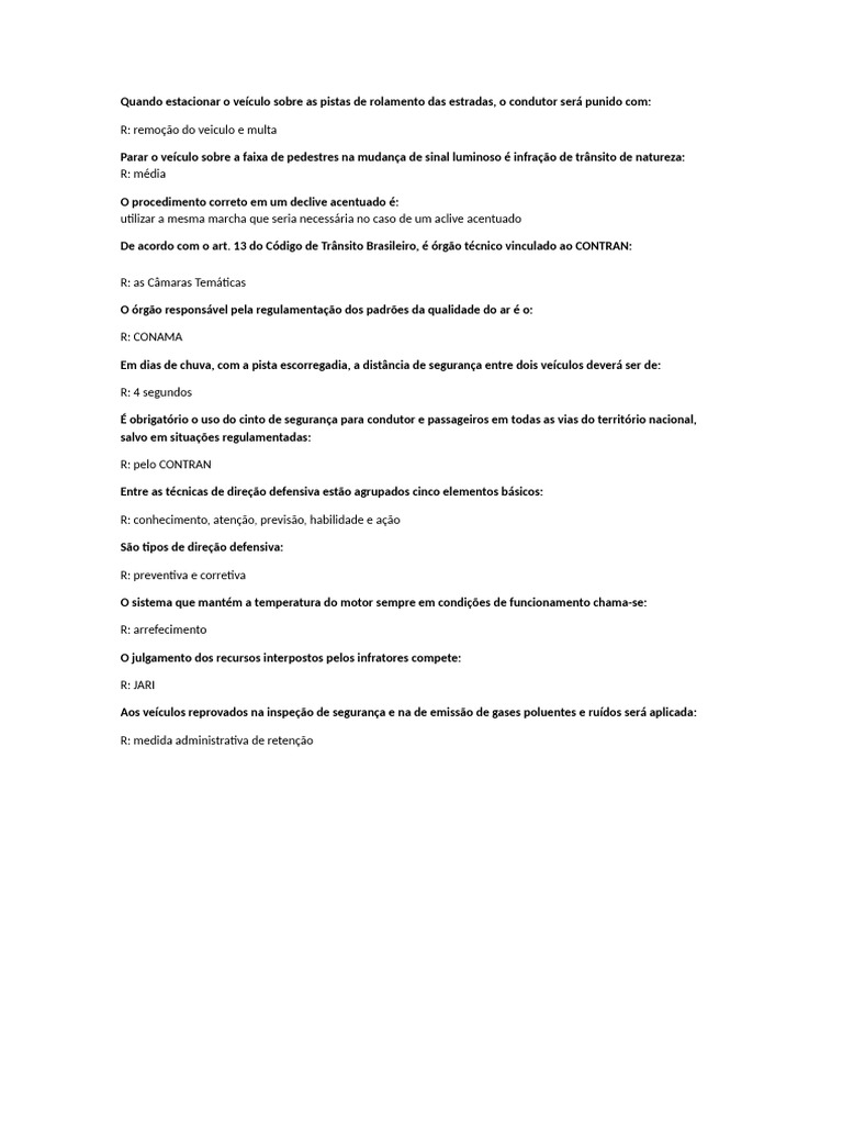 Quando Estacionar o Veículo Sobre As Pistas de Rolamento Das Estradas | PDF