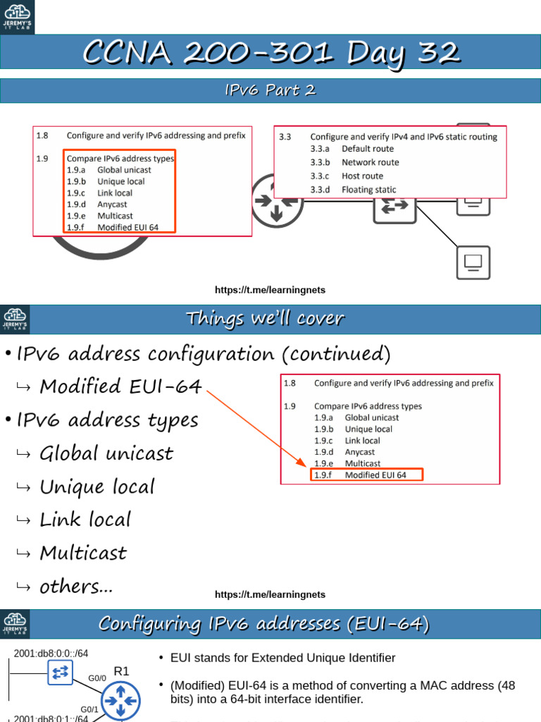 Day 32 Slides - IPv6 (Part 2) - Stamped | PDF | I Pv6 | Data Transmission