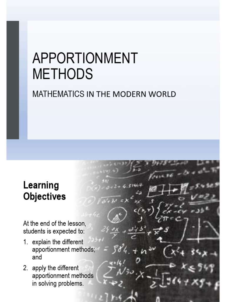 Understanding Apportionment Methods | PDF | Mathematics