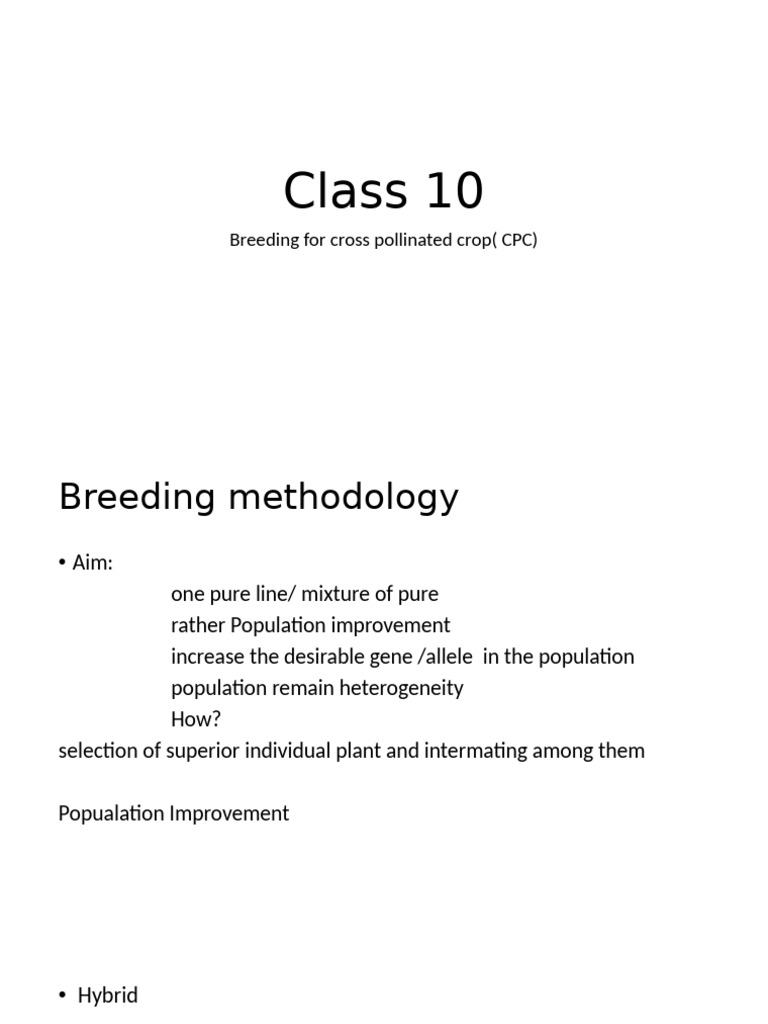 Plant Breeding 10 | PDF