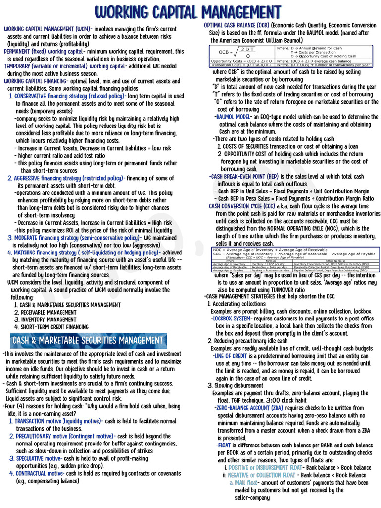 Working Capital Management | PDF