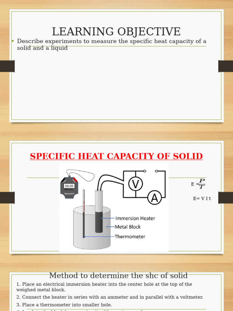 EXPERIMENTS - Specific Heat Capacity | PDF | Heat Capacity | Temperature