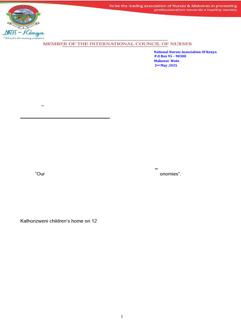 Makueni County 2025 Nurses & Midwives Week Invitation Letter1 | PDF