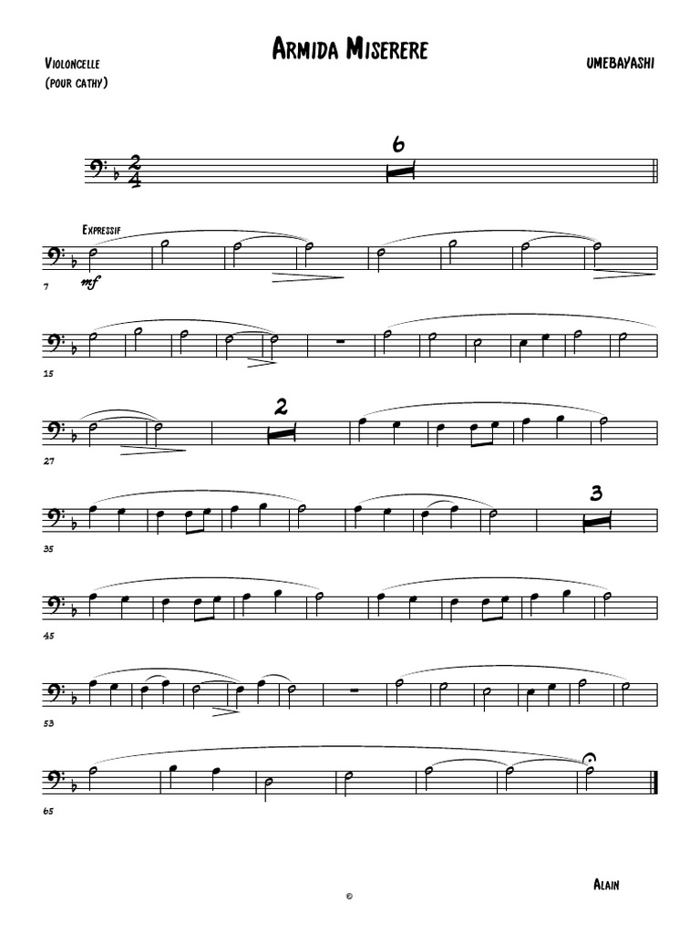 Armida Miserere - Violoncelle | PDF