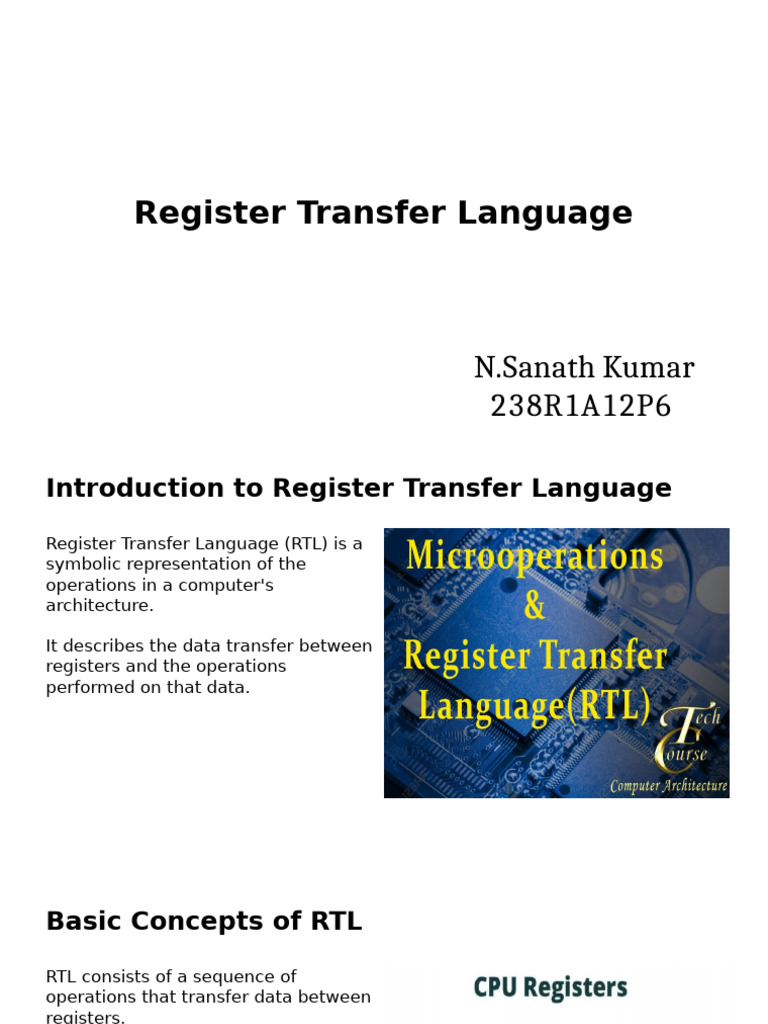 Register Transfer Language | PDF