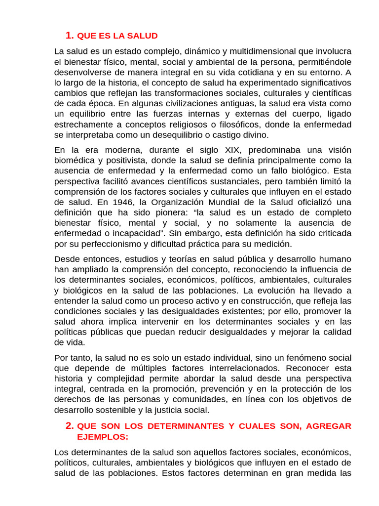 Conceptos Clave de Salud y Determinantes | PDF | Hospital | Cuidado de ...