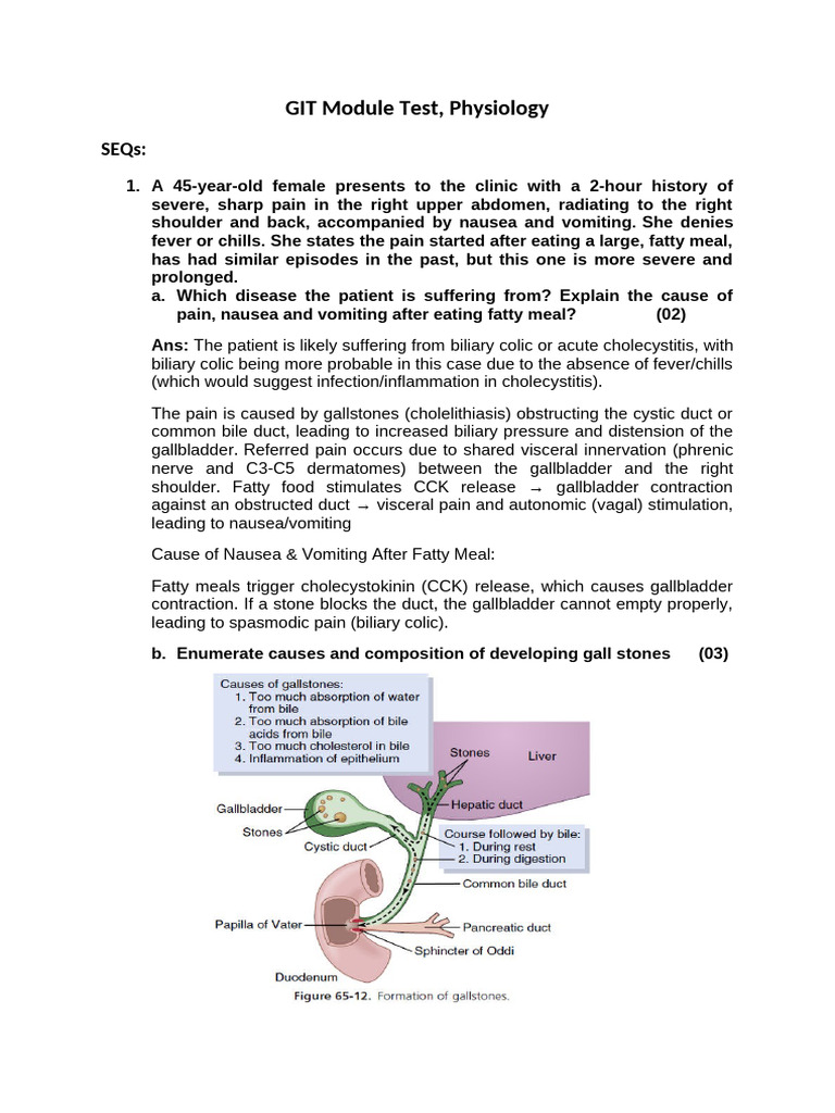 Biliary Colic and Achalasia Explained | PDF | Esophagus | Gallbladder