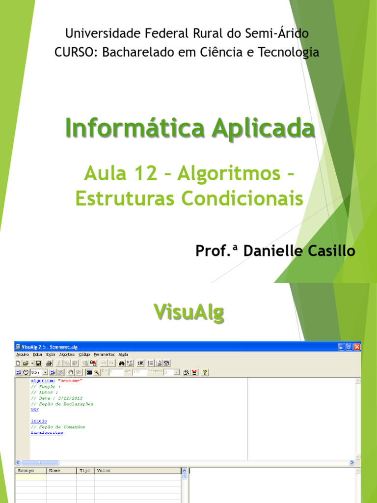 Aula 12 - Algoritmos - Estruturas Condicionais | PDF | Algoritmos | Lógica