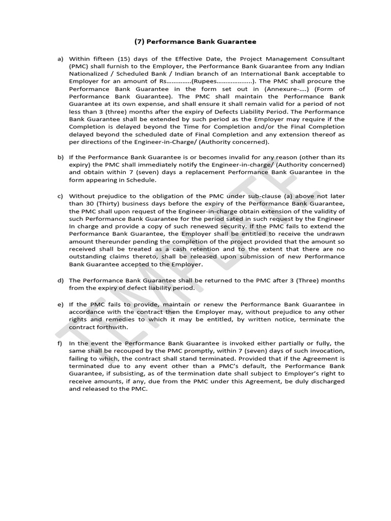 Performance Bank Guarantee Guidelines | PDF | Private Law | Common Law