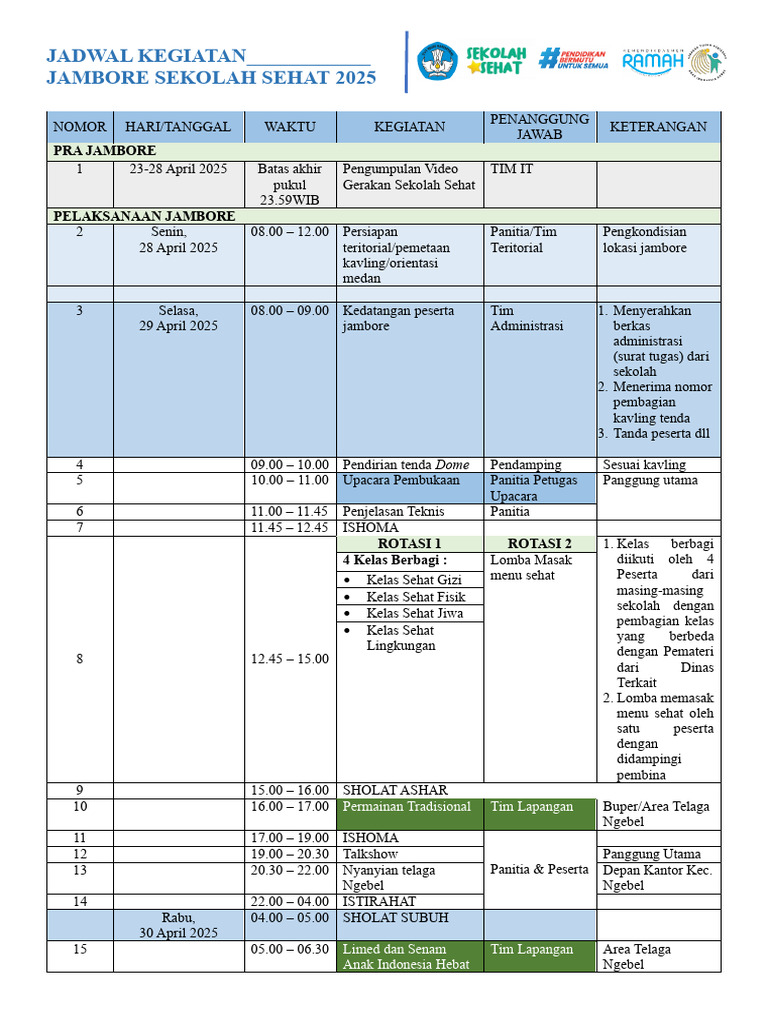 Jadwal Kegiatan Jss_2025 Ok | PDF