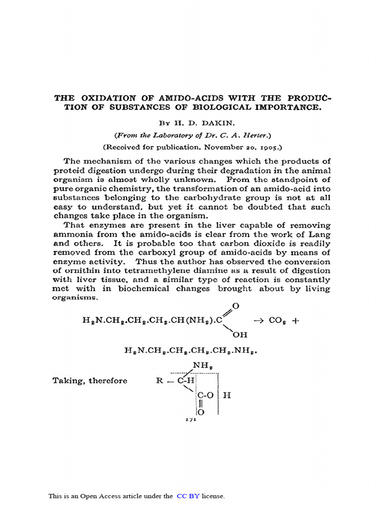 (1905) THE OXIDATION OF AMIDO-ACIDS WITH THE PRODUb | PDF | Aldehyde ...