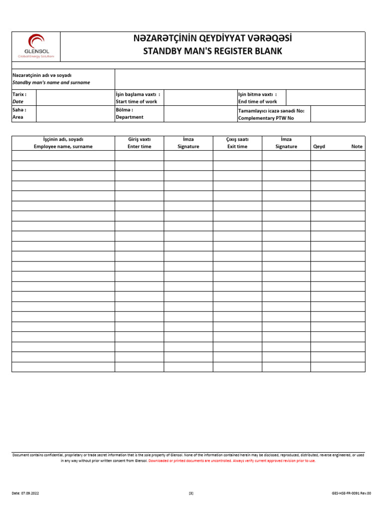 Stand by Man Cheklist | PDF