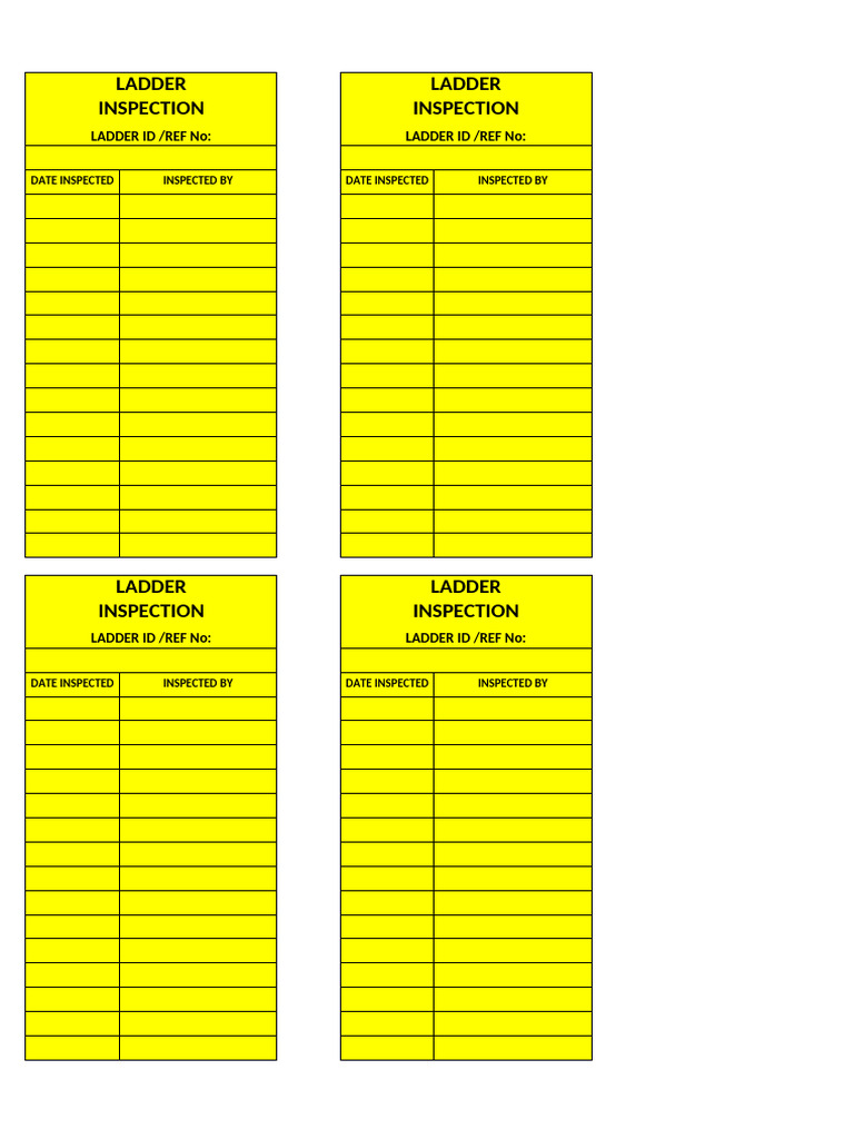 Ladder Inspection Report Template | PDF
