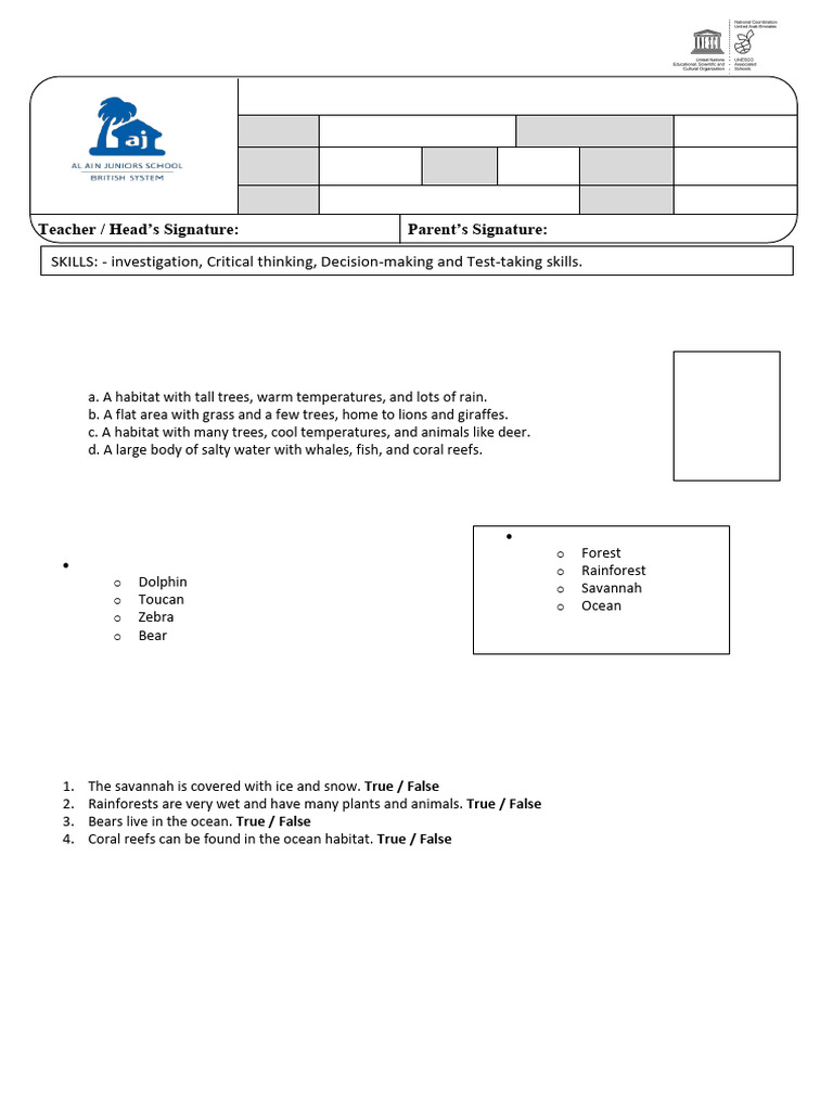 GR 3-Week 2-T2 - Science - Reinforcement SHEET | PDF