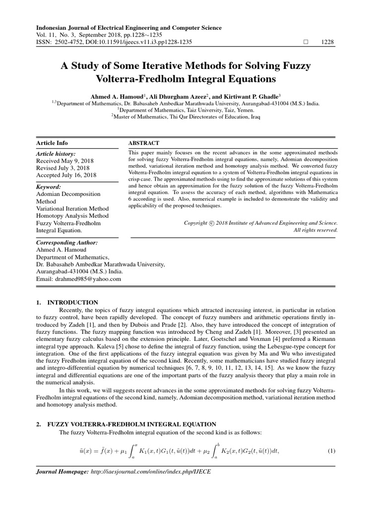 A Study of Some Iterative Methods For So | PDF | Integral Equation | Teaching Mathematics