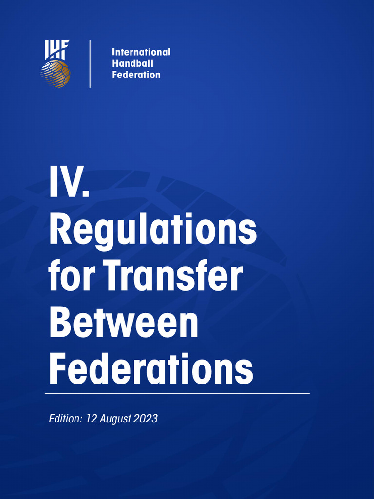 04 - Regulations for Transfer between Federations_E | PDF | Arbitration