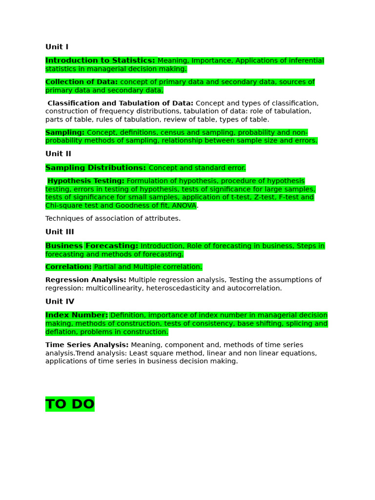 Business Analytics Syllabus | PDF