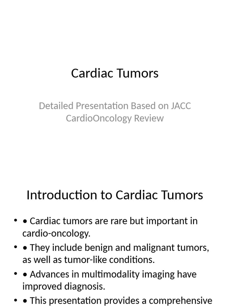 Overview of Cardiac Tumors in Cardio-Oncology | PDF