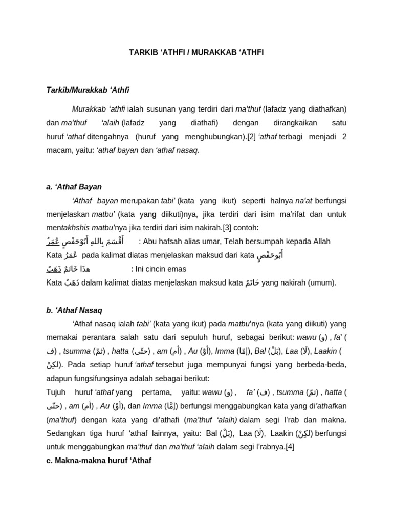Pengertian dan Macam Huruf Athaf | PDF