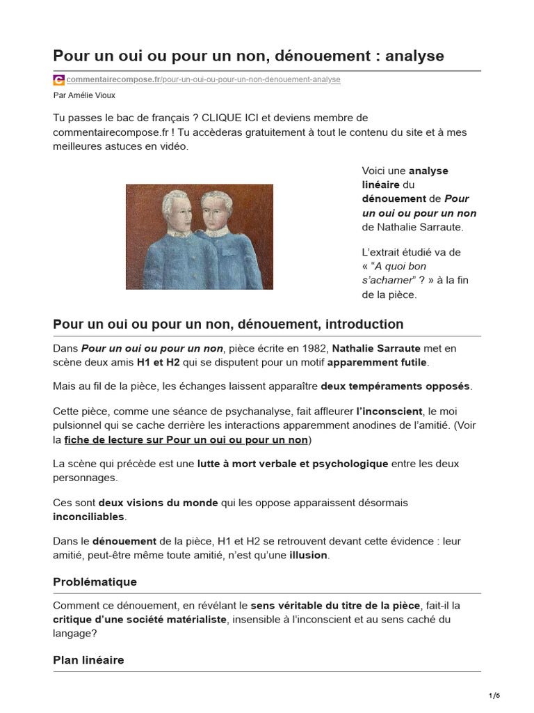 Analyse du dénouement de Sarraute | PDF | Phrase | Grammaire